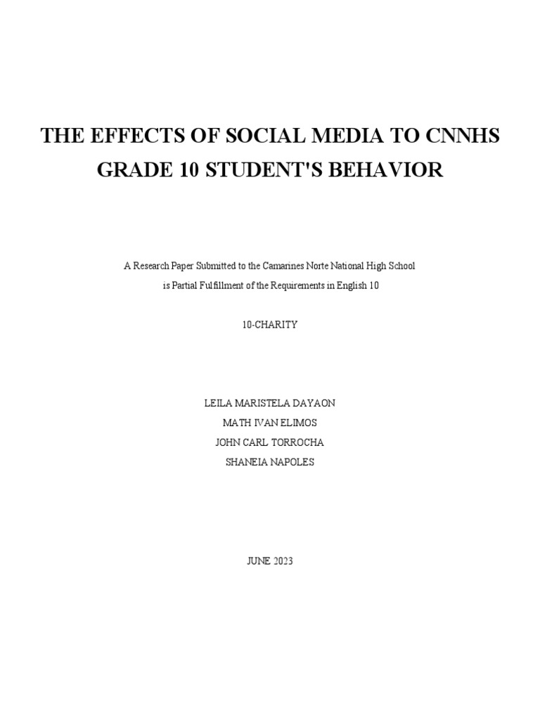 The Effects of Social Media | PDF | Popular Culture & Media Studies ...