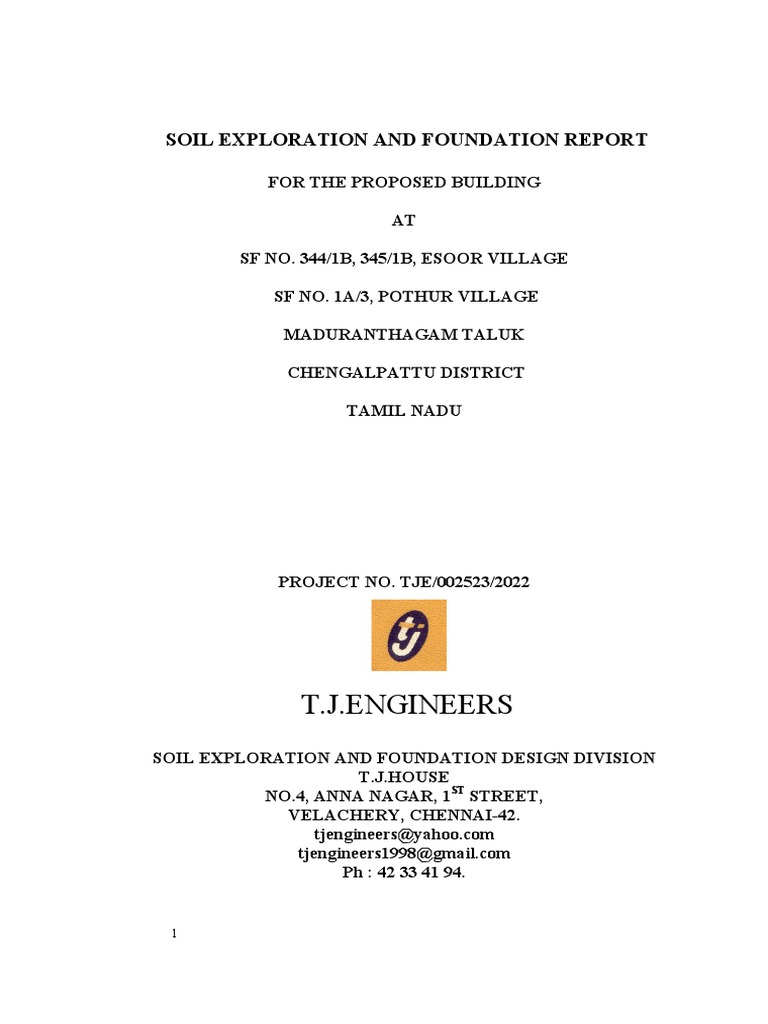 Soil Report for Building Foundation | PDF | Soil | Applied And ...