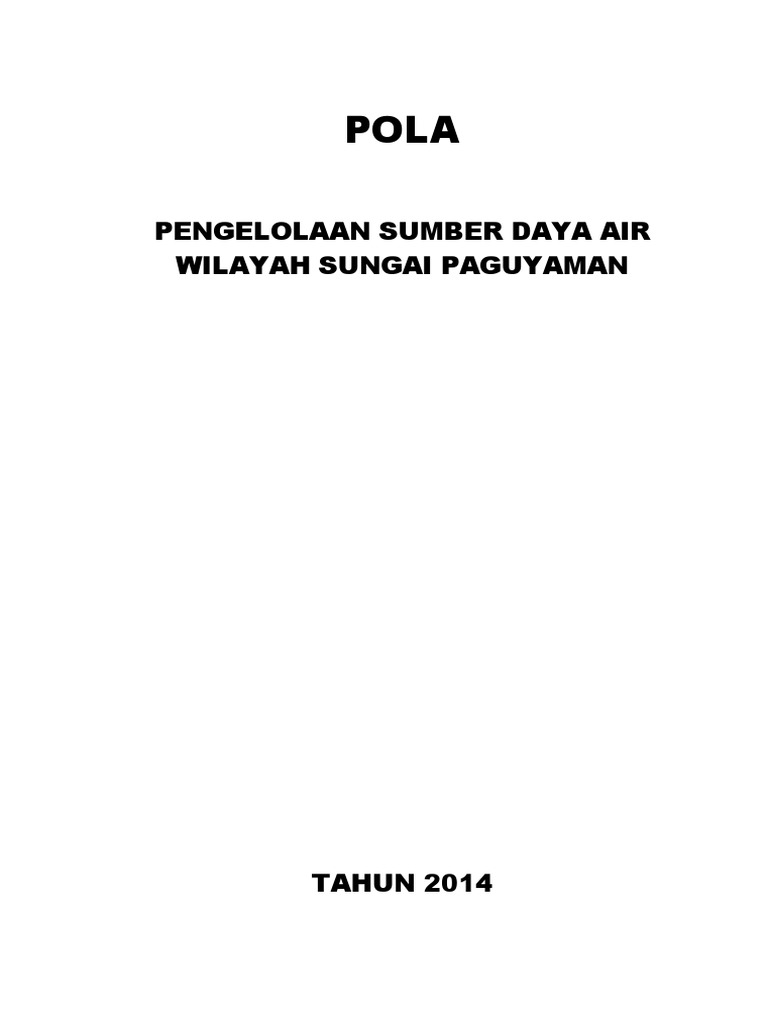 2014 - Pola PSDA Paguyaman | PDF