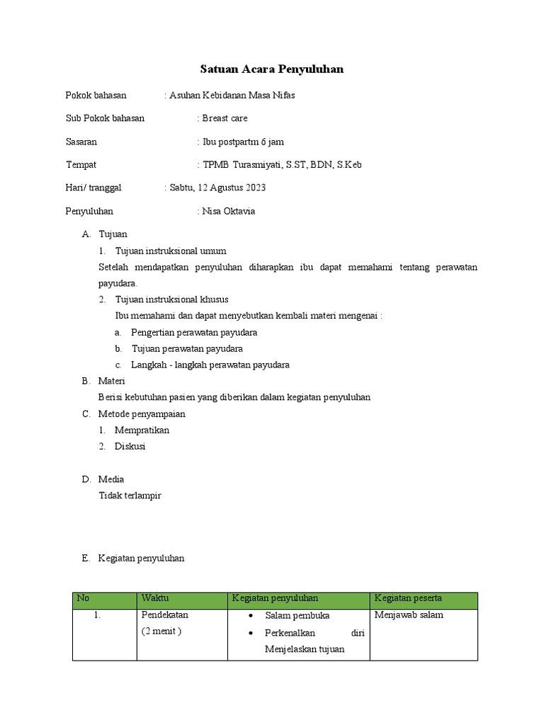 SAP - Breast Care Ny. D - NISA. 21.16.029 | PDF