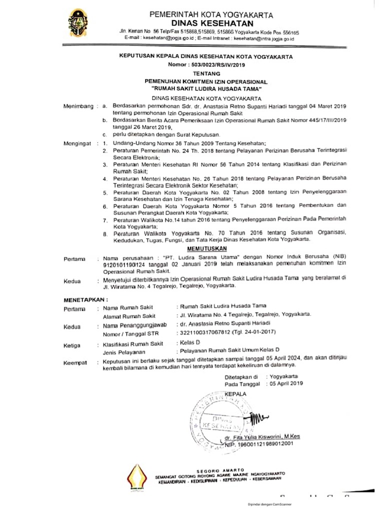 Surat Izin Operasional | PDF