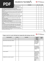 Safety Inspection Checklist Hand Tools PDF | PDF | Tools | Equipment