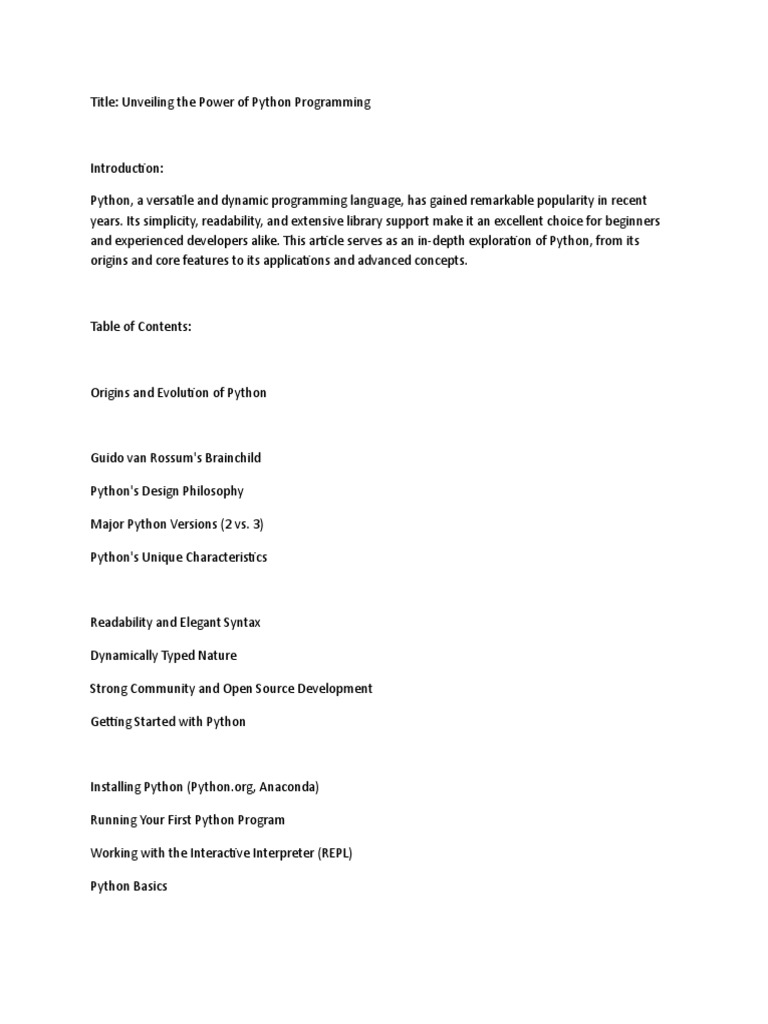 All About Python Pdf Python Programming Language Computer Science