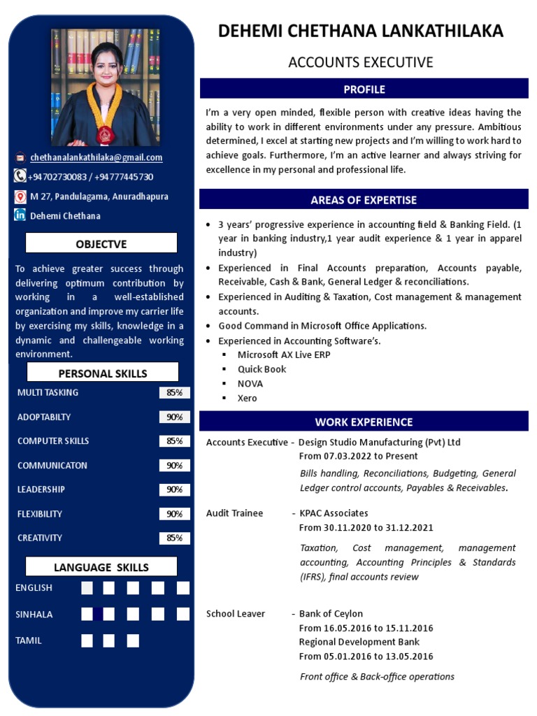 Dehemi Chethana Lanakathilaka CV | PDF | Sri Lanka | Accounting