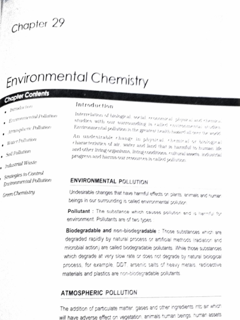 Environmental Chemistry | PDF