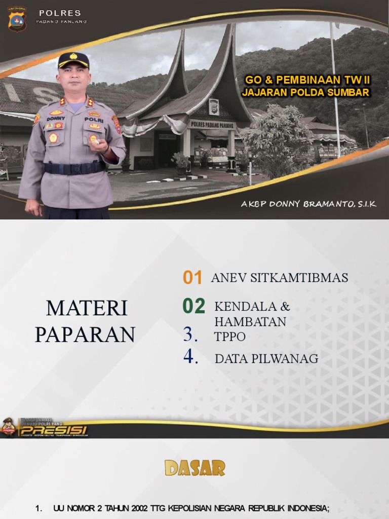 Paparan Kapolres PDG PJG TW II 2023 | PDF