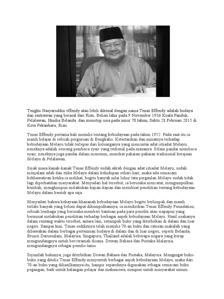 Biografi Tenas Effendy Firdarika | PDF