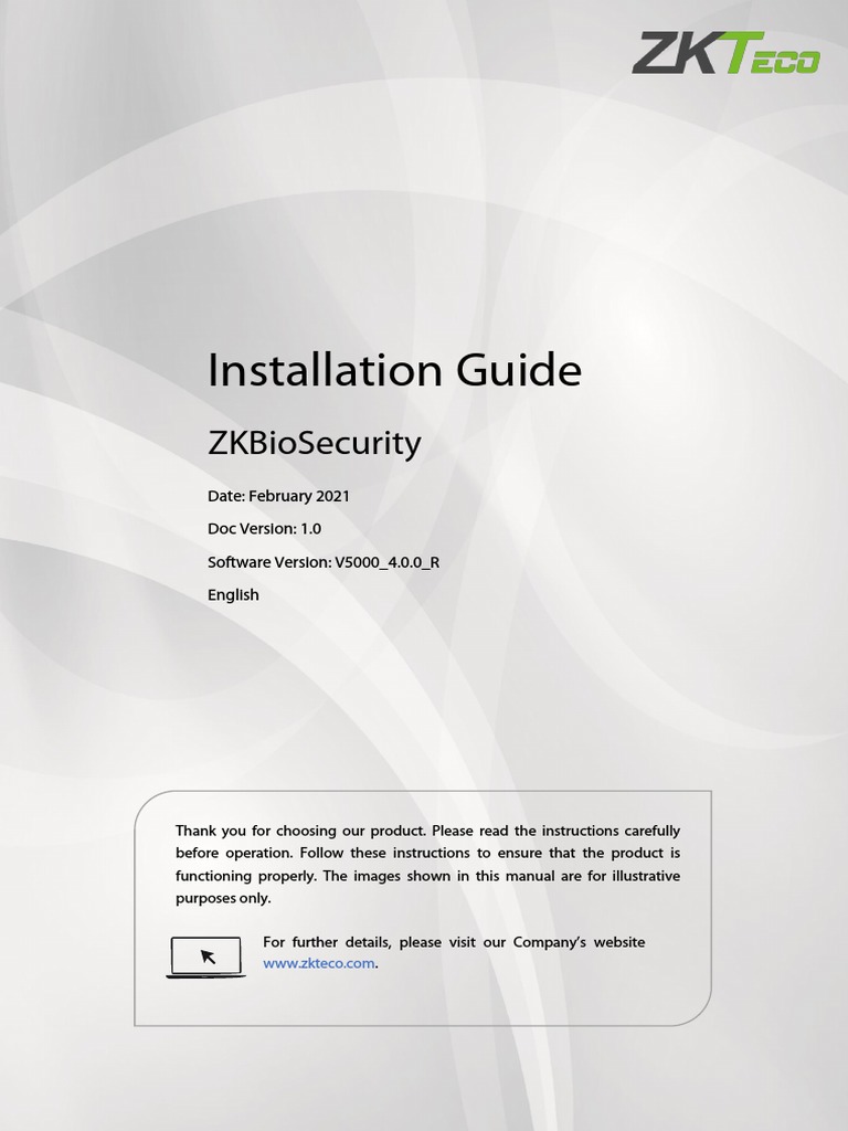 ZKBioSecurity V5000 4.0.0 R Installation Guide | PDF | Authentication | Menu (Computing)