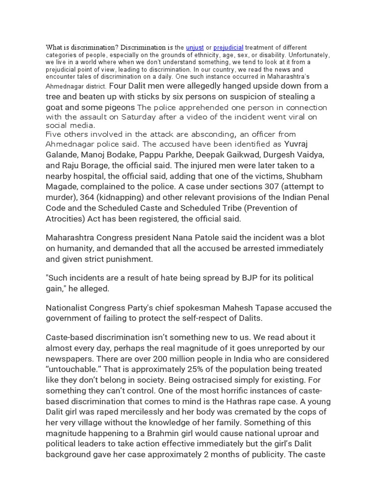 Caste Discrimination | PDF | Dalit | Caste