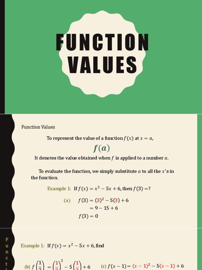 lESSON 2 Function Values | PDF | Function (Mathematics) | Mathematical ...
