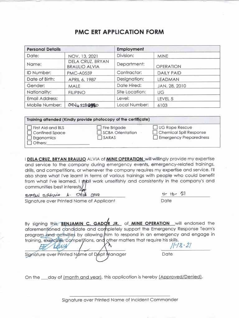 Ert Application Form | PDF