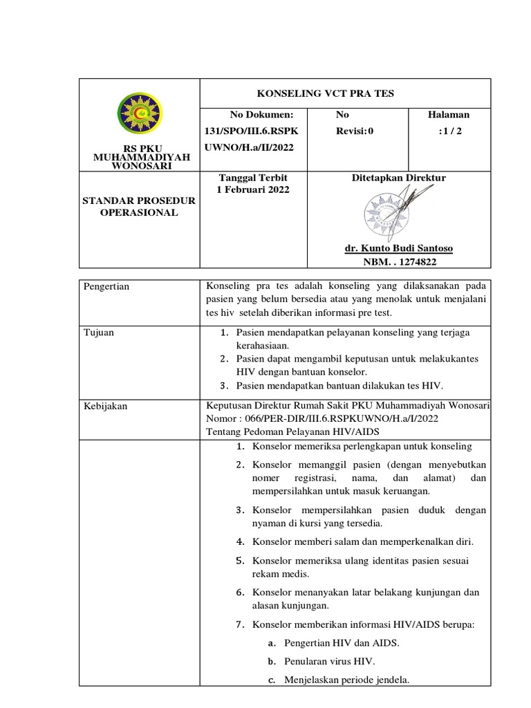 Spo Konseling Pra Test-1 | PDF