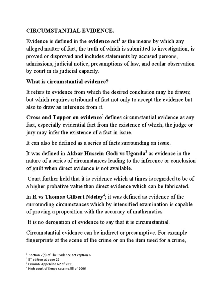 Circumstantial Evidence | PDF | Circumstantial Evidence | Evidence