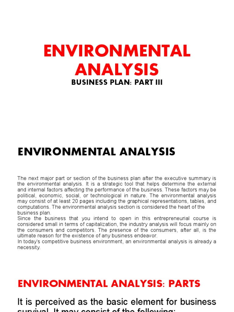 Environmental Analysis Part 3 Business Plan | PDF | Swot Analysis ...