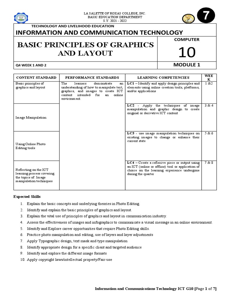 Grade 10 Ict Q4 W12 | PDF | Educational Technology | Graphics