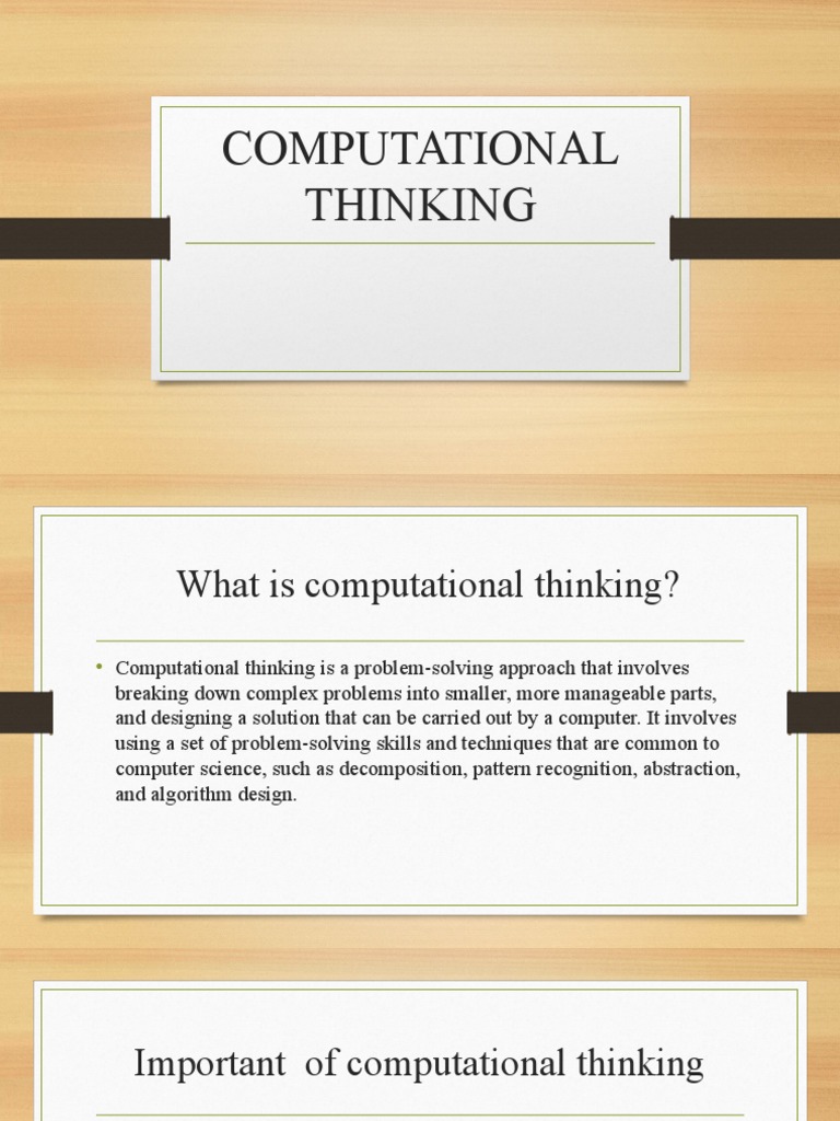 Understanding Computational Thinking | PDF | Algorithms | Computing