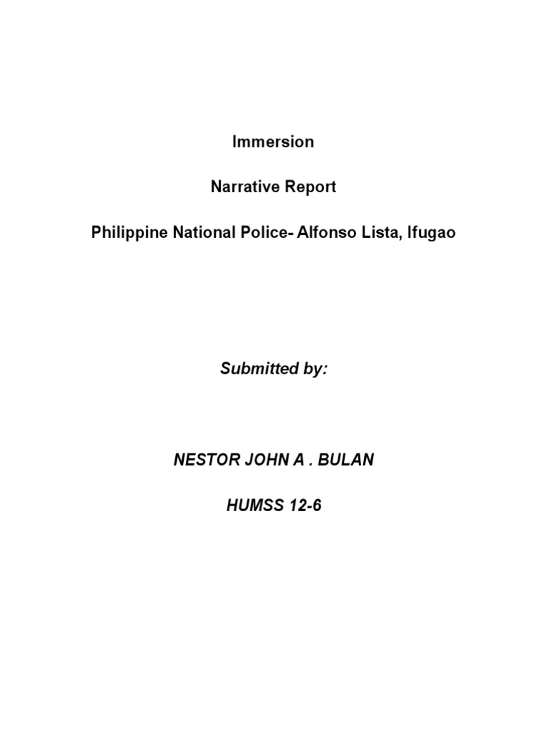 Narrative Njay PNP Immersion | PDF | Cardiopulmonary Resuscitation ...