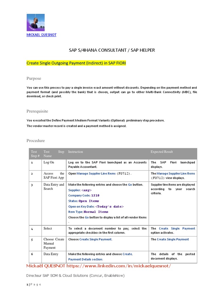 Create Single Outgoing Payment in SAP | PDF | Computing | Information ...