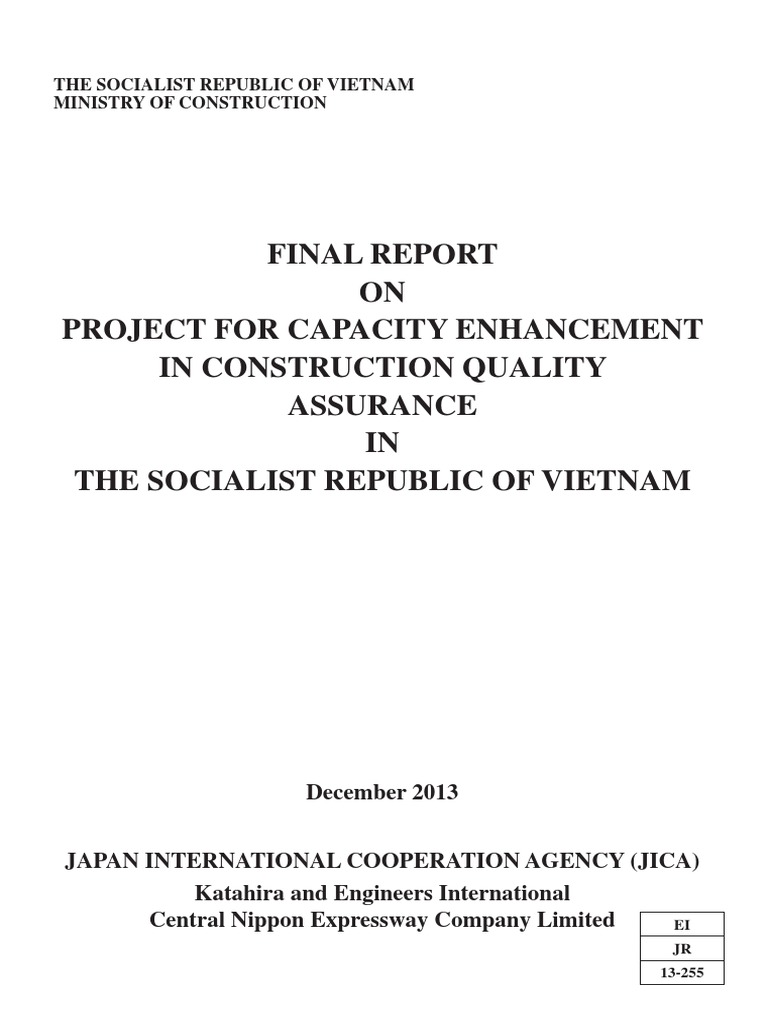 Final Report ON Project For Capacity Enhancement in Construction ...