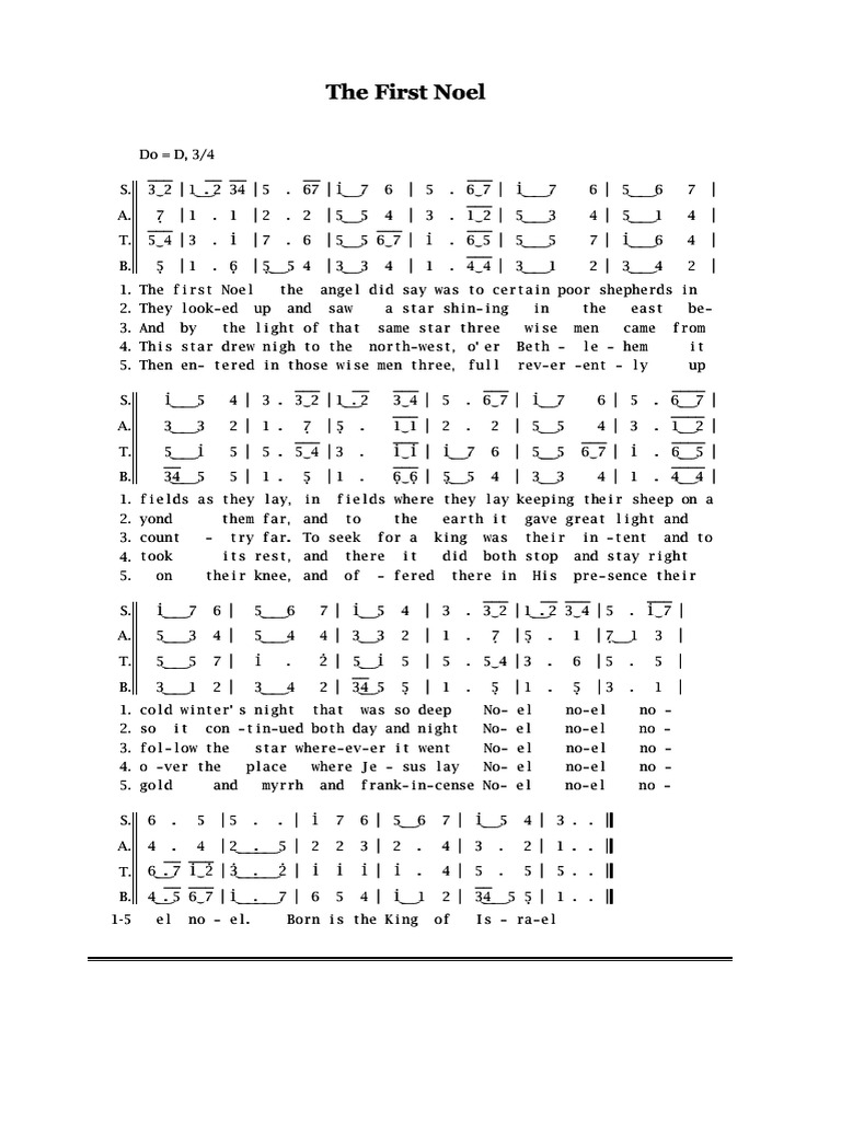 The First Noel Partitur | PDF