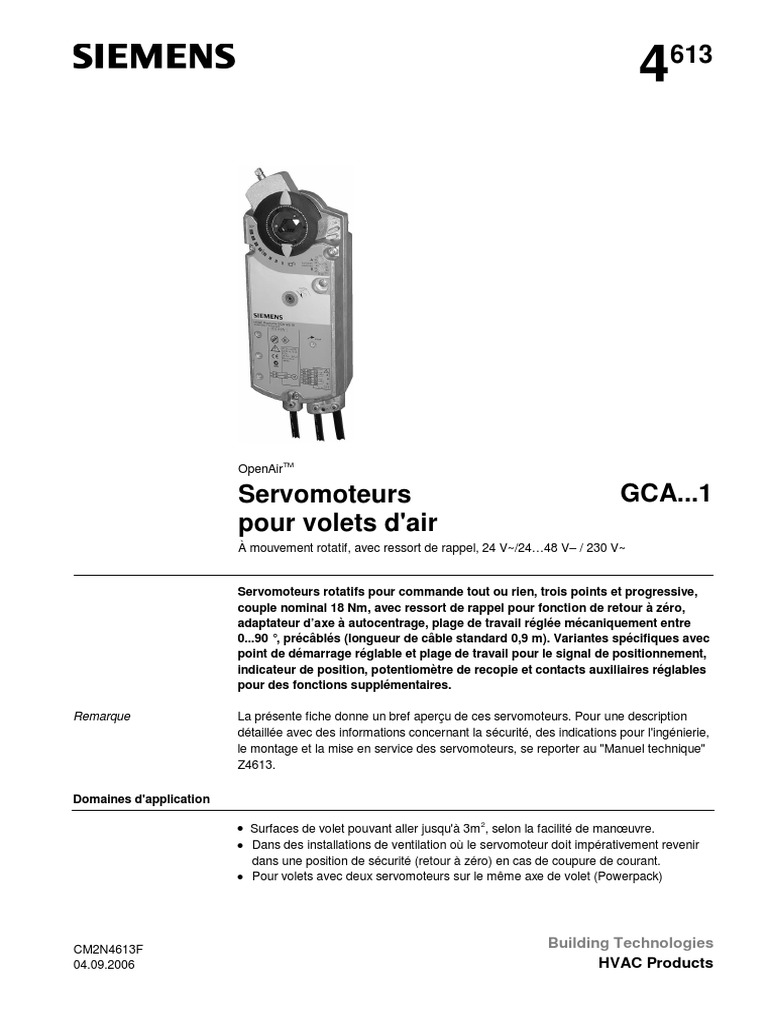Servomoteurs GCA...1 pour volets d'air | PDF | Biens manufacturés ...