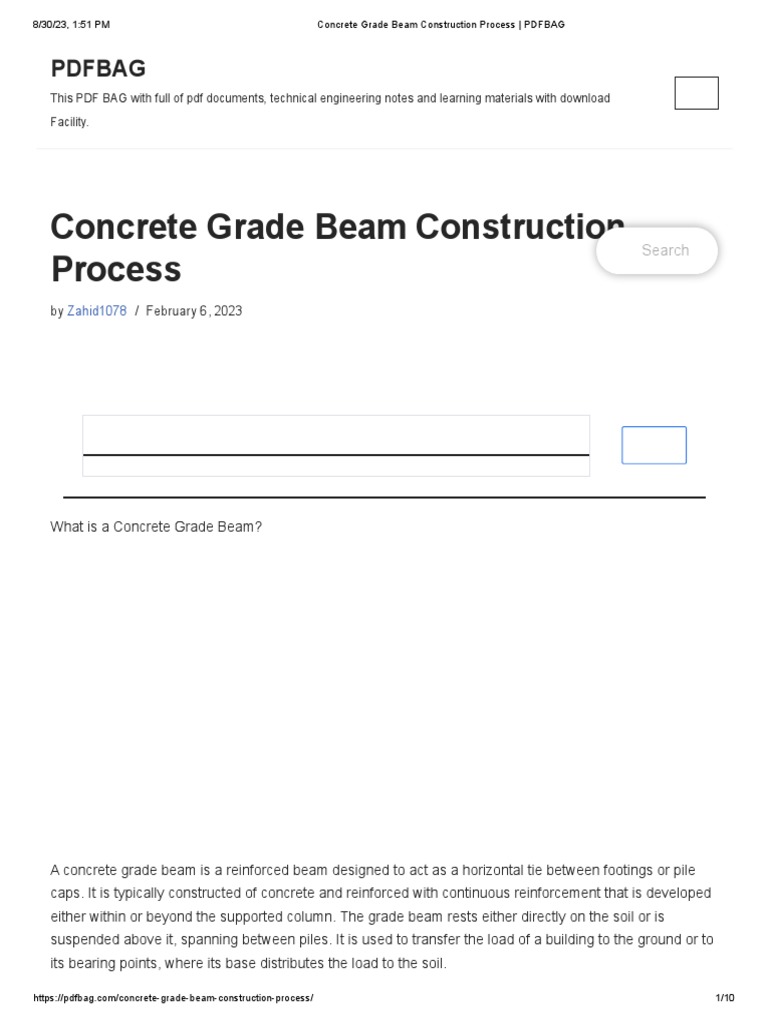 Concrete Grade Beam Construction Process - PDFBAG | PDF | Concrete ...
