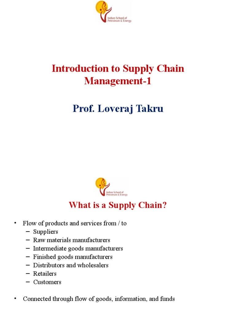 Introduction To Supply Chain Management-1 | PDF | Supply Chain ...