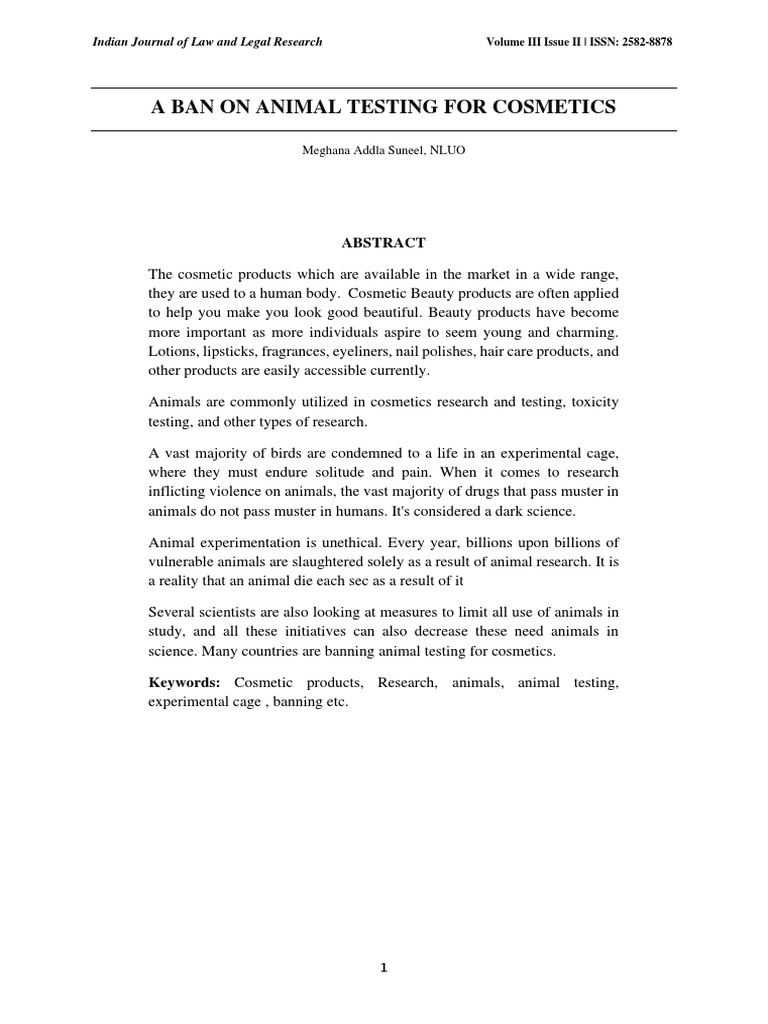 Animal Testing Cosmetics | PDF | Animal Testing | Cosmetics