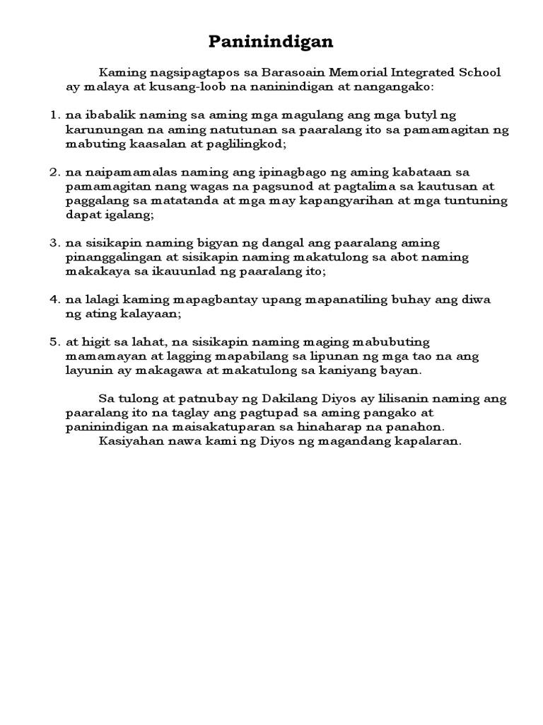 Paninindigan | PDF