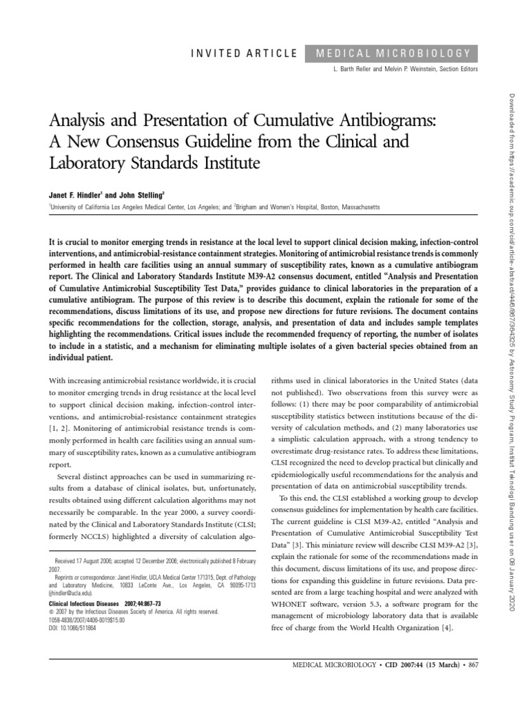 Analysis and Presentation Cummulative Antibiogram | PDF | Antimicrobial ...