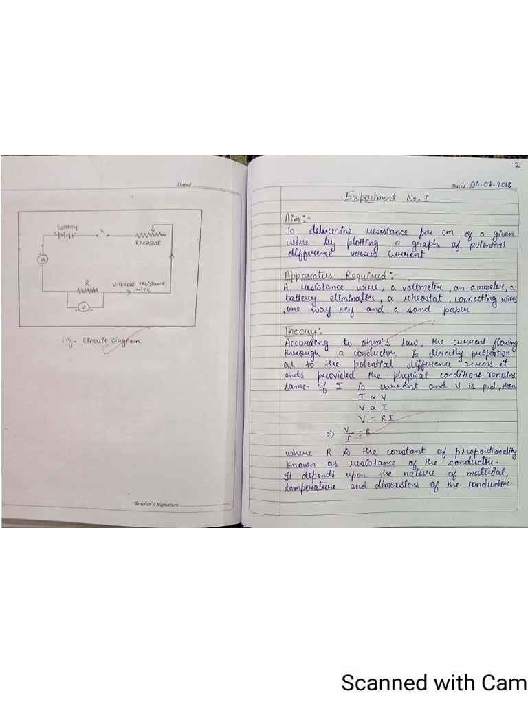 Practical Note Book XII 2019 | PDF