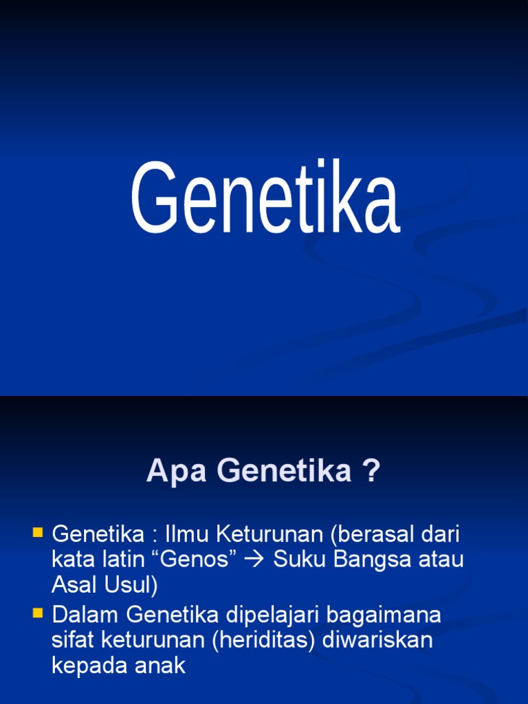 Materi Kuliah Genetika | PDF | Sains & Matematika