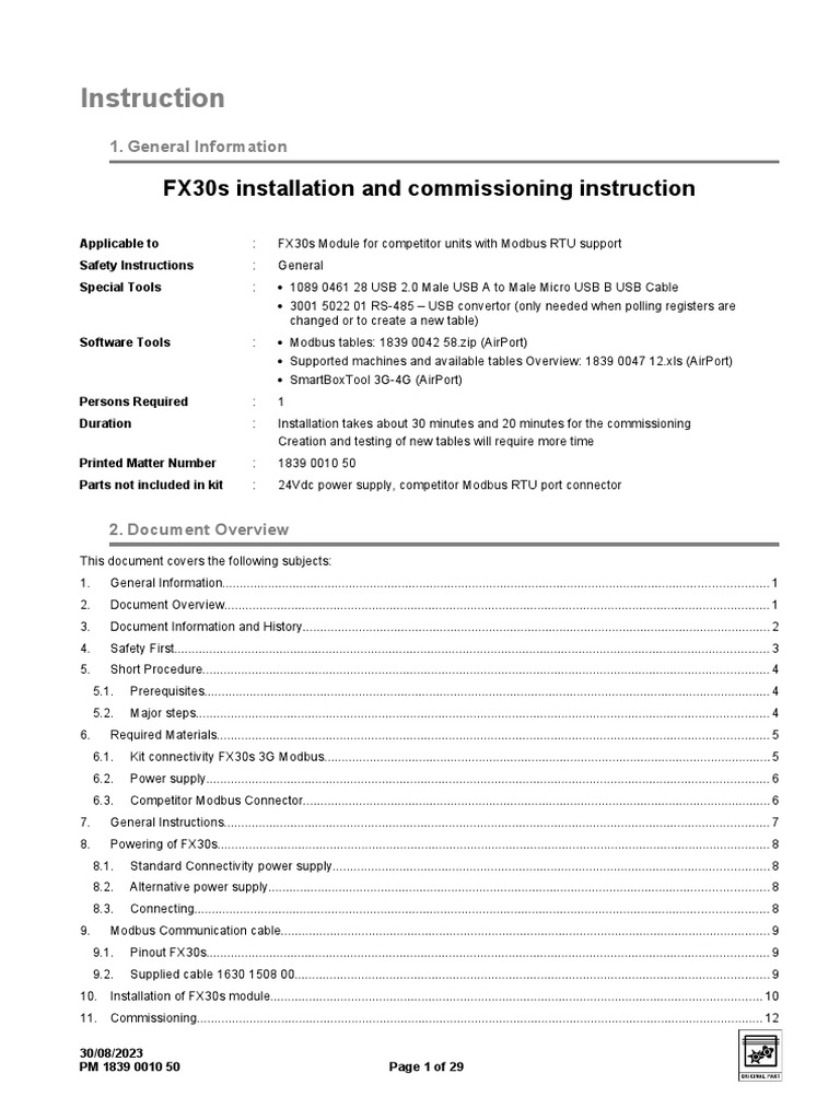 ICONS Installation Instructions 1839001050-01 | PDF