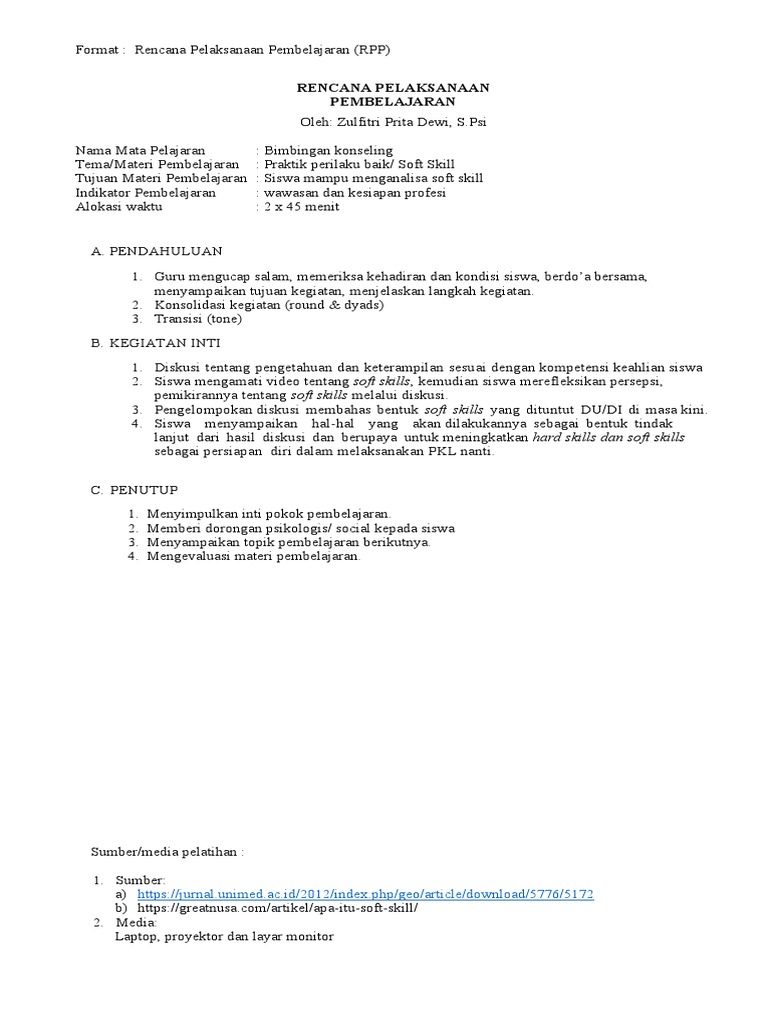 Format - RPP - CGP - Zulfitri | PDF