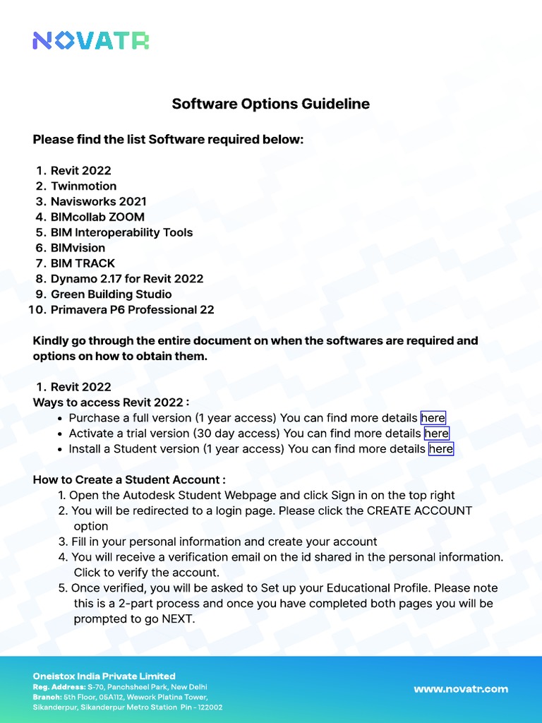 Software+Options+Guideline BIM | PDF | Operating System | Autodesk Revit