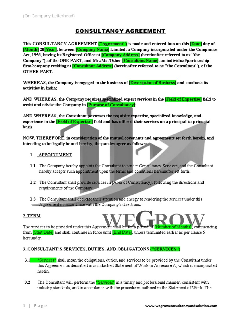 Consultant Agreement | PDF | Consultant | Arbitration