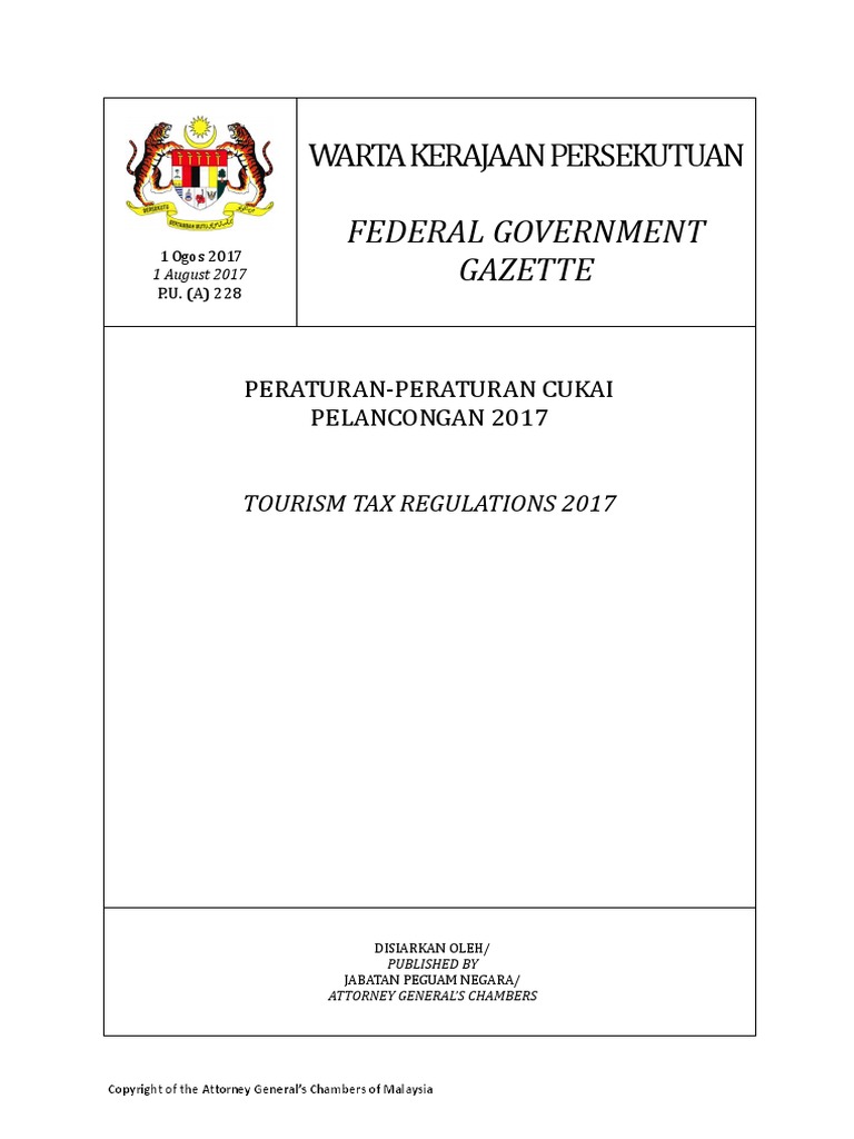 APPENDIX 2 - Tourism Tax Regulations 2017 | PDF