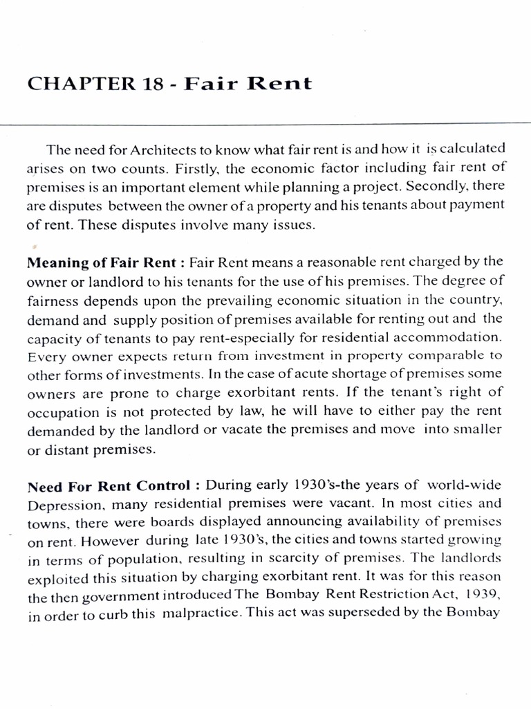 Fair Rent | PDF | Leasehold Estate | Landlord