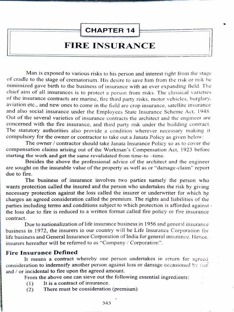 Fire Insurance | PDF | Insurance | Indemnity