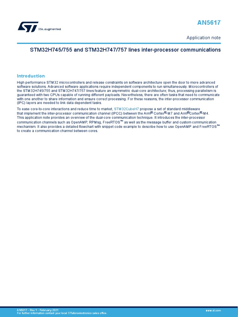 An5617 stm32h745755 and stm32h747757 Lines Interprocessor Communications Stmicroelectronics ...