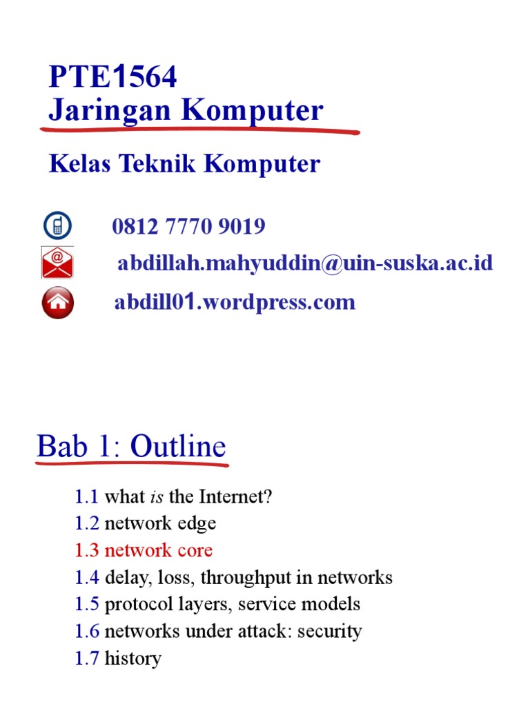 Jarkom 02 Chapter - 1 - V6.1 S.D. Delay, Loss, Throughput in Networks | PDF | Computer Network ...