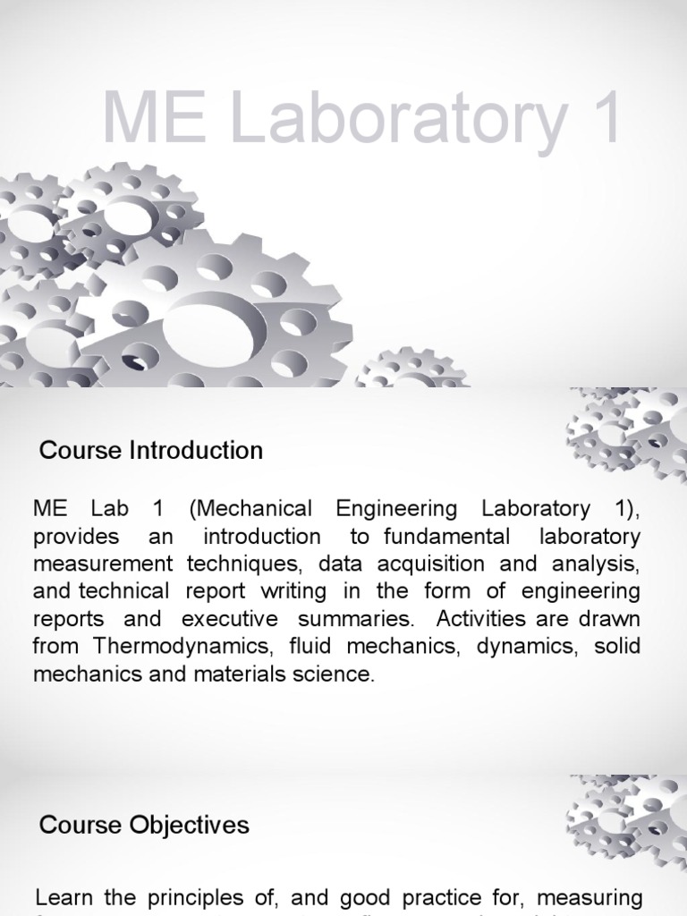 Me Lab 1 | PDF | Pressure Measurement | Pressure