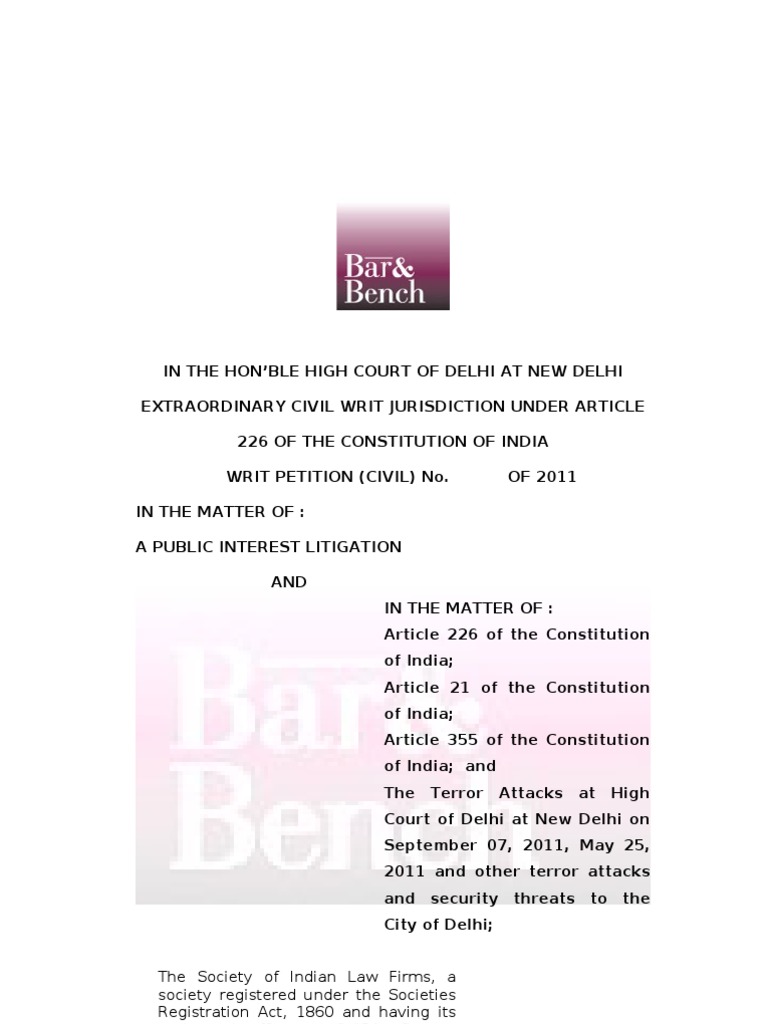 Writ Petition Pdf Writ Police