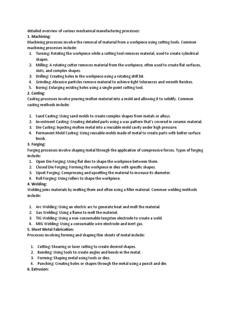 Mechanical Manufacturing Processes | PDF | Construction | Welding