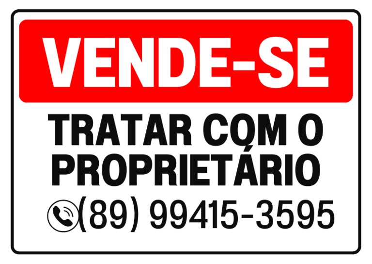Placa Vende-Se Documento A4 Preto e Vermelho | PDF