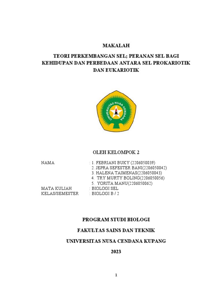 MAKALAH Biologi Sel 1 | PDF