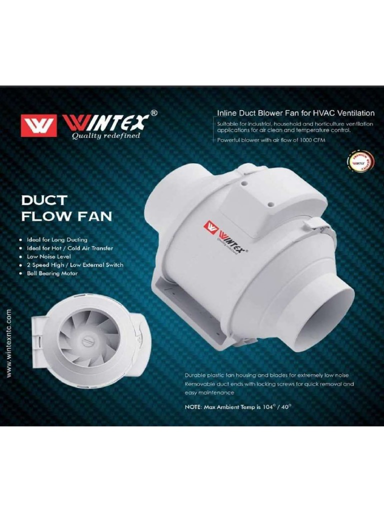 Wintex Ceiling Exhaust Fan | PDF