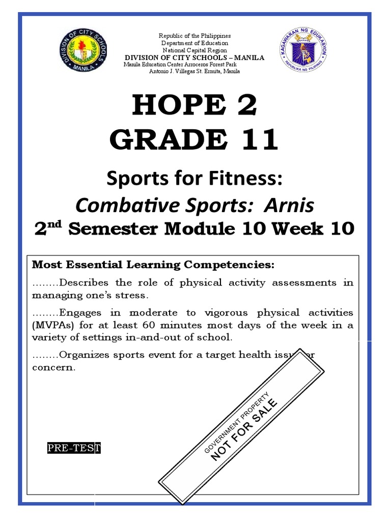11-Hope-2 Q3 Week10 Module10-2 | PDF | Thorax | Combat