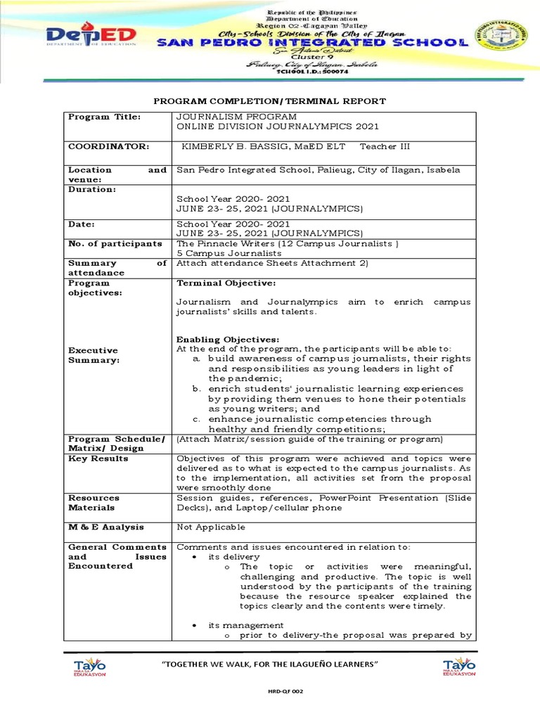 Terminal-Report-For-Journalism - KBB | PDF | Communication | Human ...