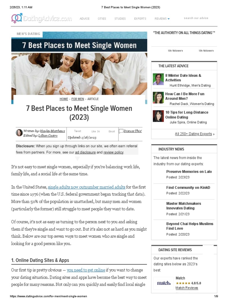 7 Best Places To Meet Single Women (2023) | PDF | Social Media ...